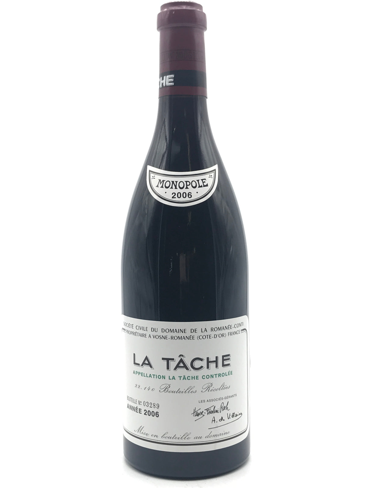 2006 Domaine de la Romanee-Conti, DRC, La Tache Grand Cru, Bottle (750