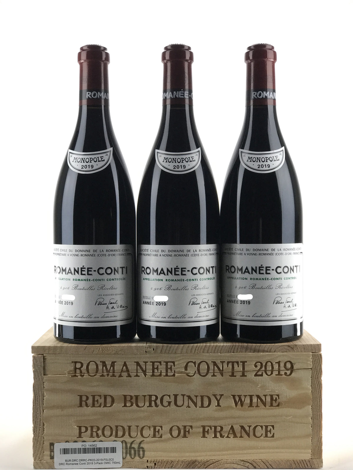 2019 Domaine de la Romanee-Conti, DRC, Romanee-Conti Grand Cru, Case o