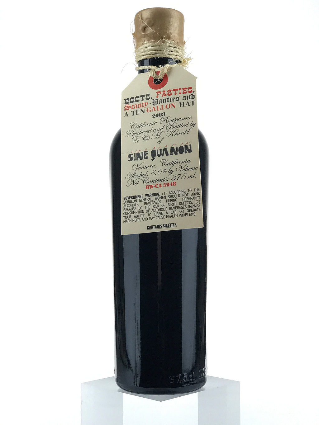 2003 Sine Qua Non, SQN, Boots Pasties Scanty Panties and a Ten Gallon ...