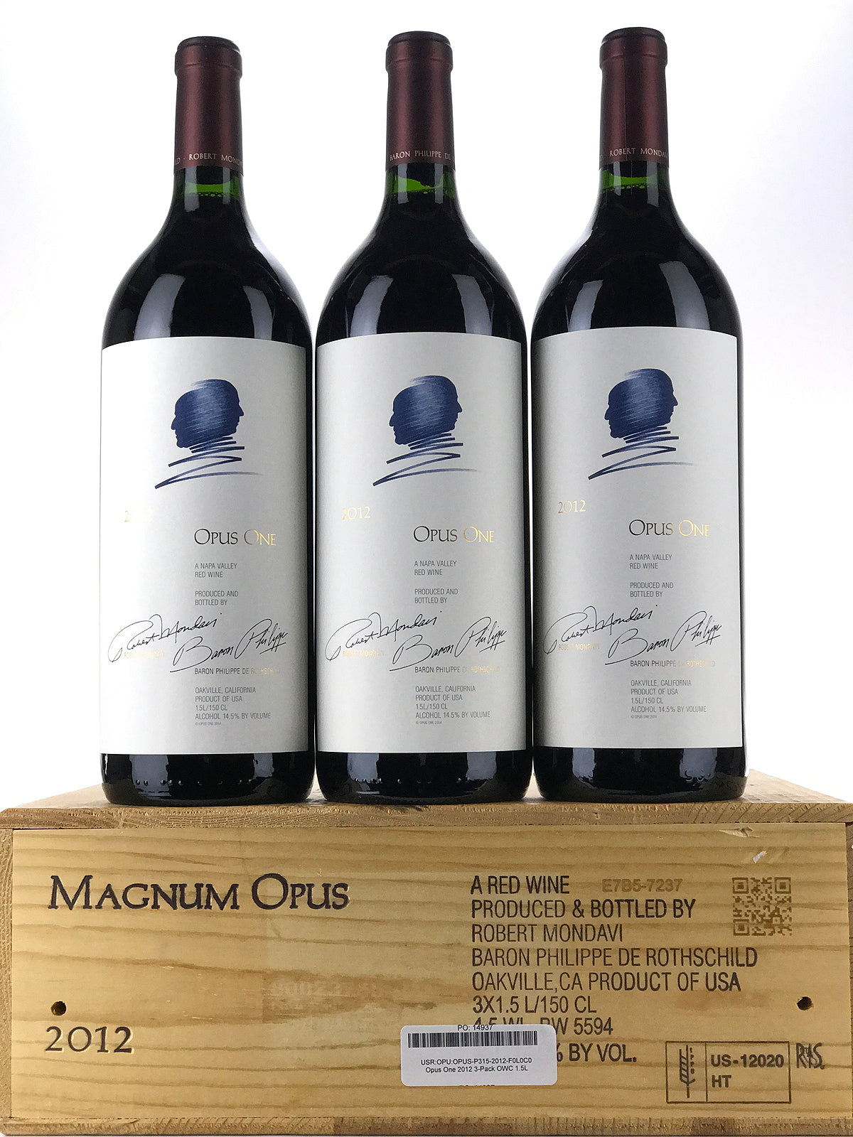 2012 Opus One, Napa Valley, Case of 3 Magnum