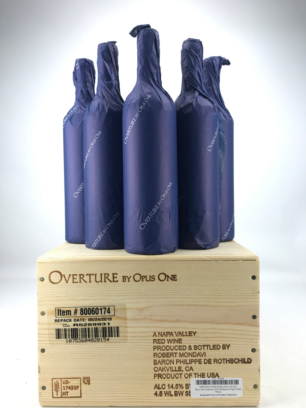 2019 Opus One Overture, Napa Valley, Case of 6 btls