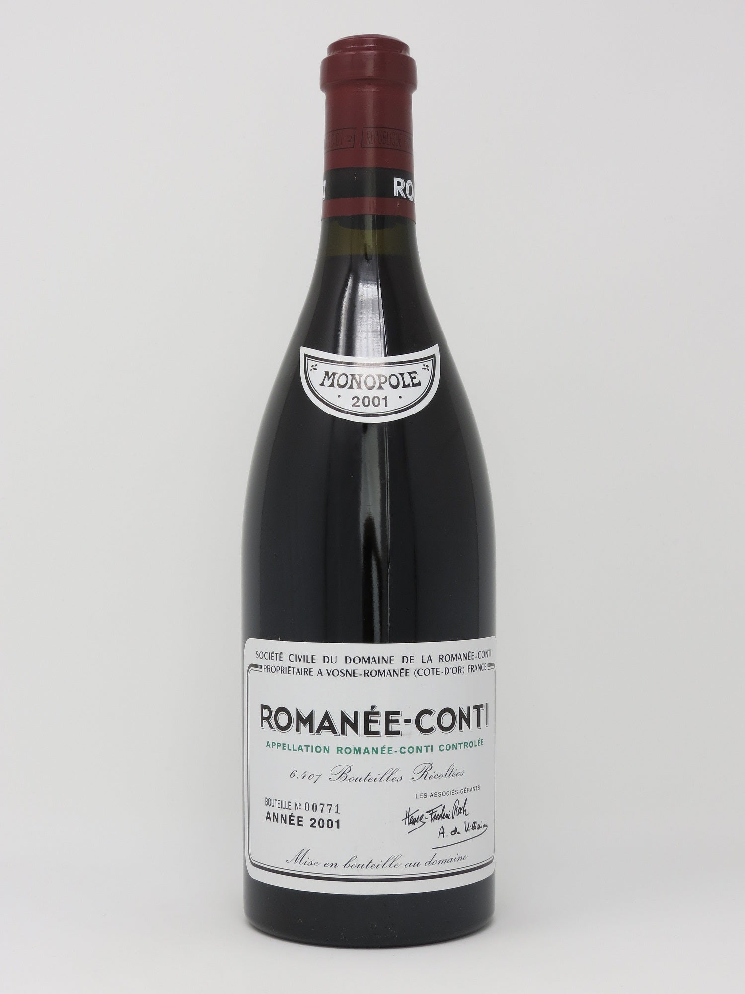 2001 Domaine de la Romanee-Conti, DRC, Romanee-Conti Grand Cru, Bottle